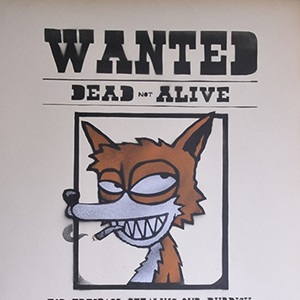 Wanted Fox (Original) by Mau Mau Editioned artwork | Art Collectorz