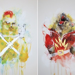 Superted And Spotty by Michael Cain Editioned artwork | Art Collectorz