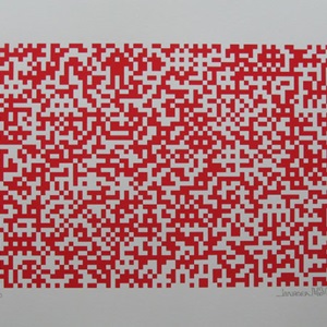 Binary Code (Red) by Space Invader Editioned artwork | Art Collectorz