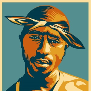 Tupac (Blue) by Shepard Fairey Editioned artwork | Art Collectorz